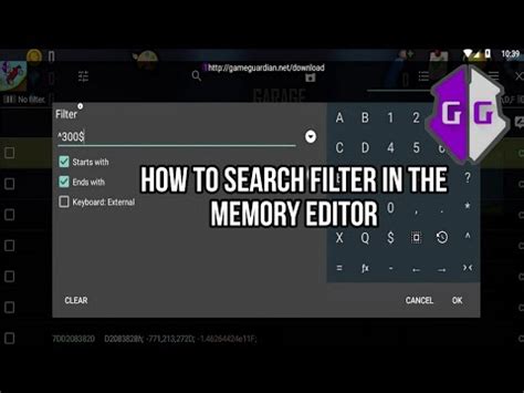 How to search Filter In the memory editor GameGuardian No Root - YouTube