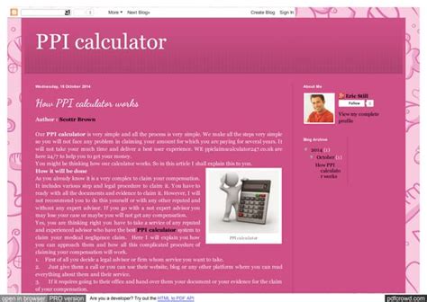 How Ppi Calculator Works Pdf Web Design And Html Internet
