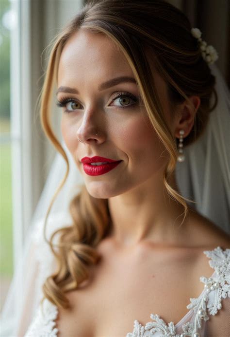 Stunning Wedding Makeup Red Lips Brides