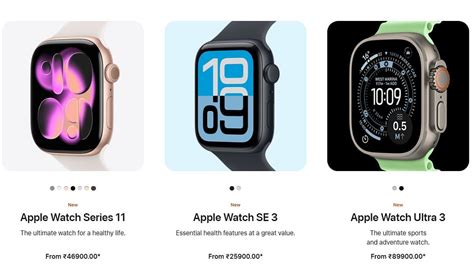 Apple Watch Series 11 Watch Se 3 Watch Ultra 3 Prices In India