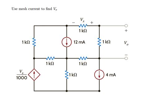 solved use mesh current to find v 0