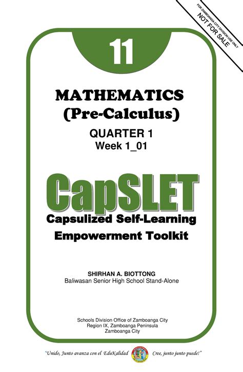 Pre Calc Q 1w1 01 Notes About The Calculus Subject Pertaining To The Engineering Calculus 1