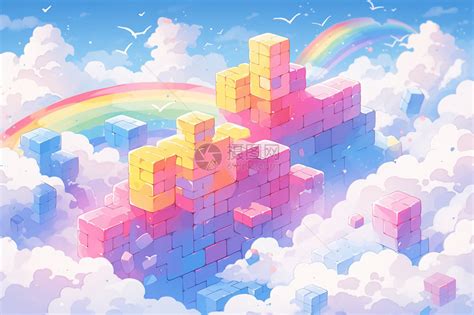 积木搭建的无限可能世界插画图片下载 正版图片600411813 摄图网