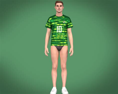 Soccer Printed Green Jersey Player 10 3d Turbosquid 1968032