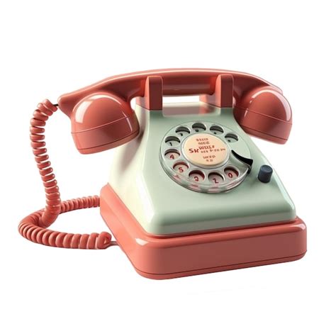 Premium Ai Image Vintage Telephone In 3d Style Trending Color Palette