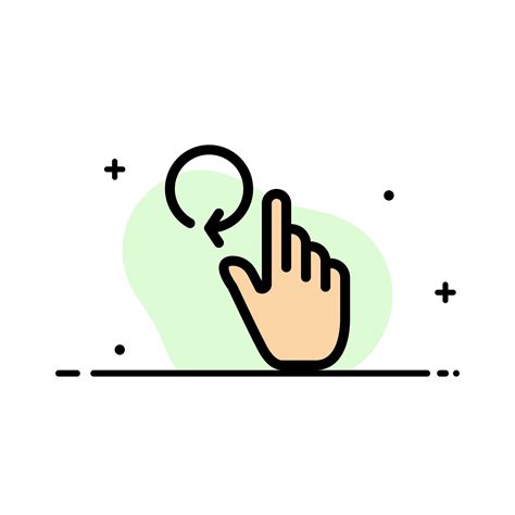 Hand Finger Gestures Reload Business Flat Line Filled Icon Vector Banner Template 15307468