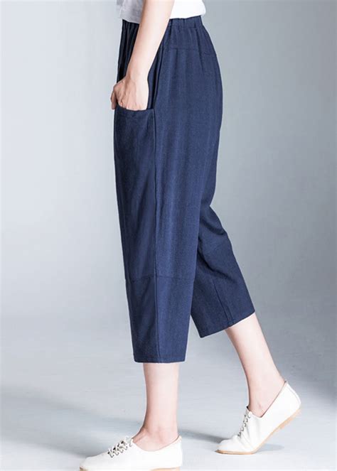 Summer Womens Cotton Linen Capris Plus Size Linen Pants Etsy