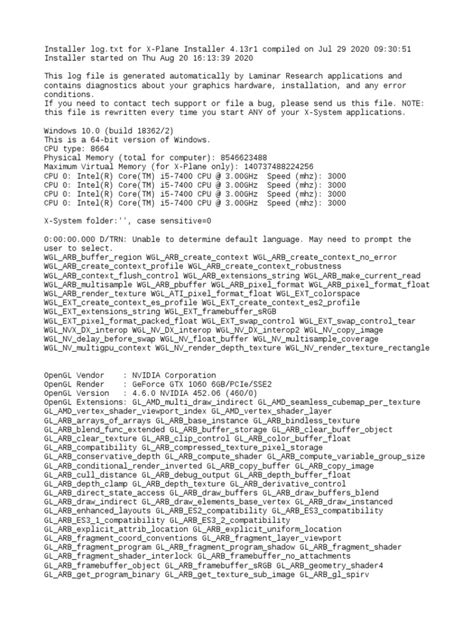 X Plane Installer Log Pdf Computer File System Software
