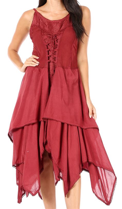 Sakkas Lady Mary Jacquard Corset Style Bodice Lightweight Handkerchief