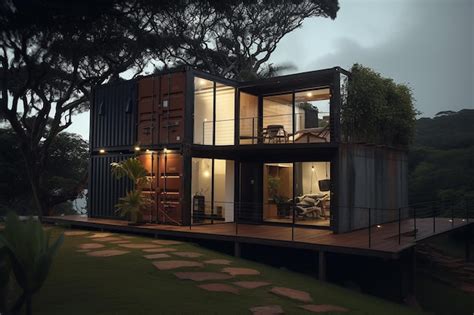 Premium Photo Isolated Container House Stylized Presentation In 329 Aspect Ratio