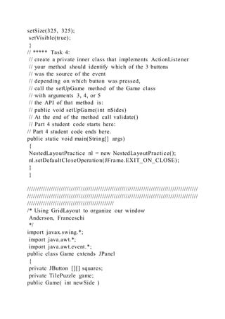 Tilepuzzle Class Anderson Franceschi Public Class Tilepu Docx