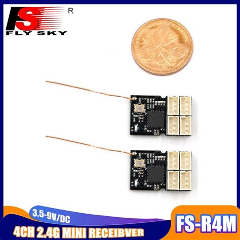 flysky 4ch mini receiver fs r4m 2 4g 3 5 9v dc single antenna for