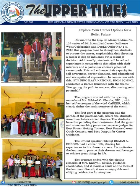 Career Guidance Newsletter Pdf Cognition Behavior Modification