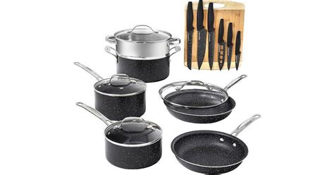 Granitestone Diamond Cookware Set With Lid 17 Parts Compare Prices
