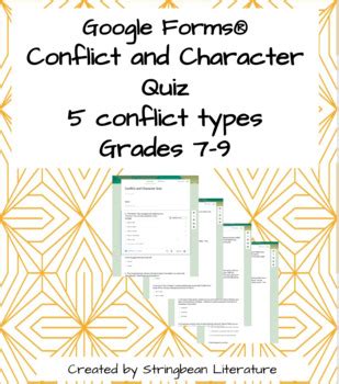 Google Forms Character And Conflict Quiz Conflict Types Tpt