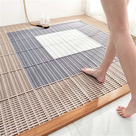 Pvc 화장실 패치 가능 바닥 매트 홈 욕실 샤워 룸 발 매트 Diy 중공 소수성 미끄럼 방지 매트 신제품 Aliexpress