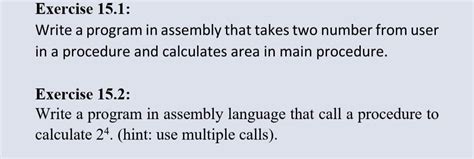 Solved Exercise 151 Write A Program In Assembly That Takes
