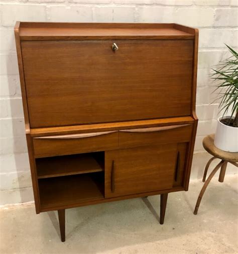 Sekretär Teakholz Mid Century deklamo Vintage Möbel Design
