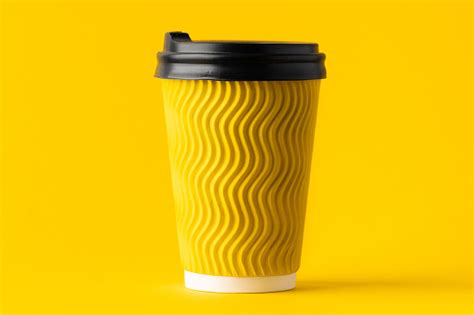 黄色の背景にコーヒーの黄色い紙コップ使い捨て紙コップ地球コンセプトを救え カップのストックフォトや画像を多数ご用意 カップ コーヒー