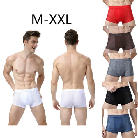 Europe And The United States Sexy Breathable Mesh Silk Men Boxer Four