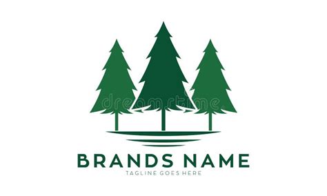 Three Spruce Illustration Vector Logo Stock Vector Illustration Of