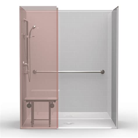 63x3725 Single Piece Shower Accessible Center Shower Compliant