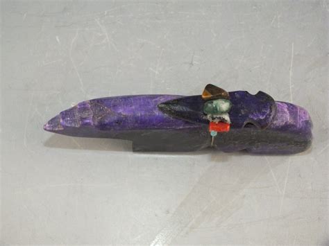 Vintage Zuni Carved Purple Stone Bear Fetish 4700394380