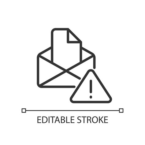 Email Warning Pixel Perfect Linear Icon Send And Receive Digital