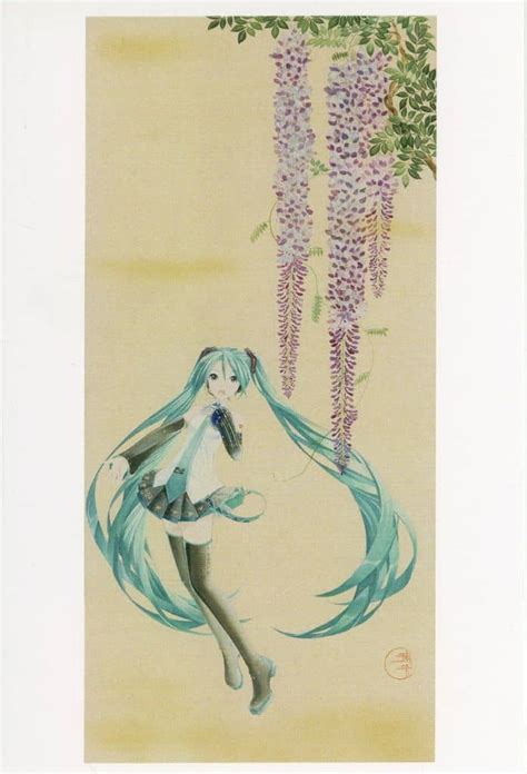 駿河屋 初音ミク×藤 ポストカード 「琳派×アニメ展 ～尾形光琳、神坂雪佳から鉄腕アトム、リラックマ、初音ミクまで～」（ポストカード）