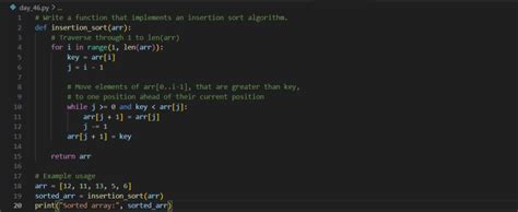 implemented insertion sort algorithm in python ashutosh ranjan posted