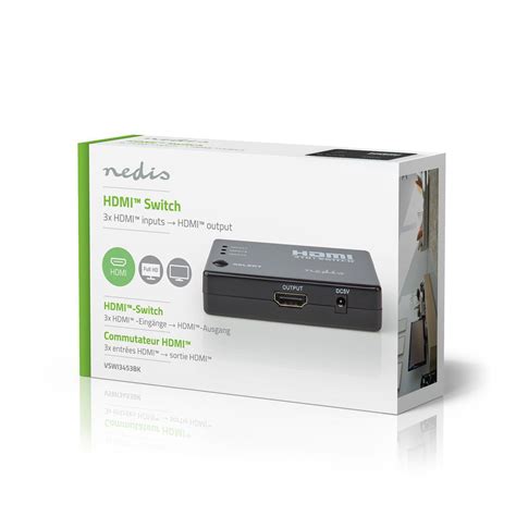 HDMI Switch 3 Port S 3x HDMI Input 1x HDMI Output 1080p 3 4 Gbps ABS Black