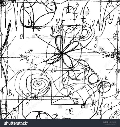 Mathematical Seamless Texture Handwritten Math Algebra เวกเตอร์สต็อก
