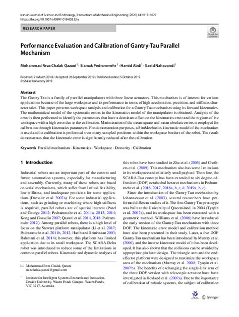 Pdf Performance Evaluation And Calibration Of Gantry Tau Parallel