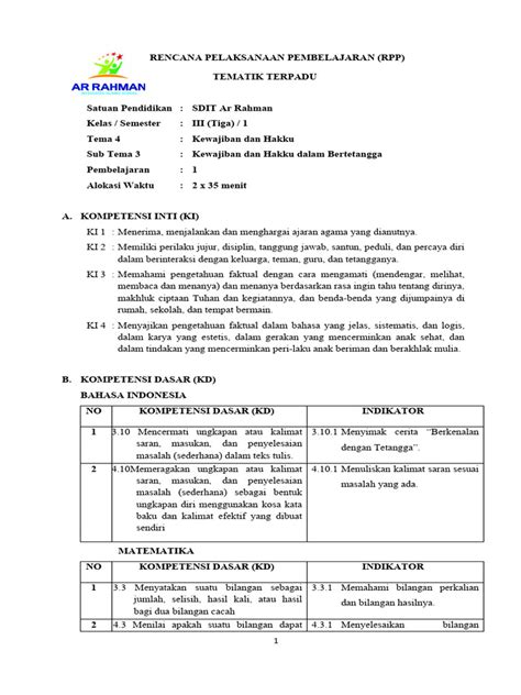 Rpp Adlx Terpadu 3d St 3 Pdf