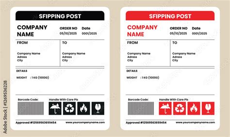 Cargo Delivery Sticker Vector Shipment Label Template Delivery Bar