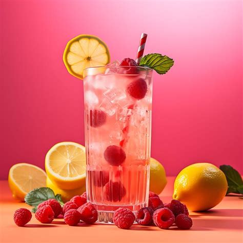 Premium Ai Image Photo Of Raspberry Lemonade Spritzer A Sparkling Mix