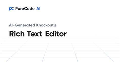 Generate Knockoutjs Rich Text Editor Components Purecode