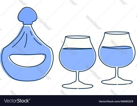 Image Of Two People Drinking Brandy Royalty Free Vector