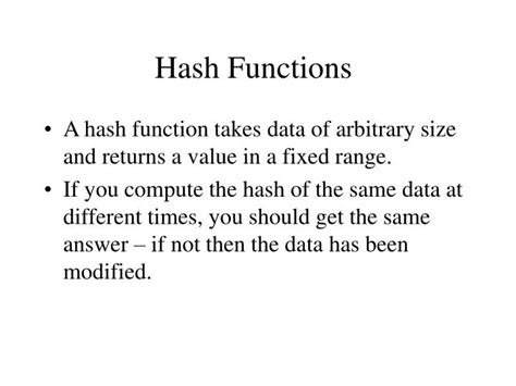 Ppt Hash Functions Powerpoint Presentation Free Download Id3054573