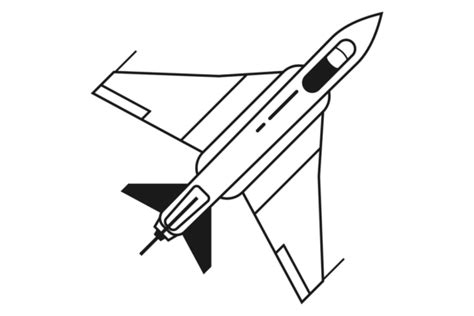 Military Jet Line Icon Air War Fighter Graphic By Onyxproj · Creative