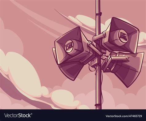 Retro Loudspeaker Or Megaphone Sketch Royalty Free Vector