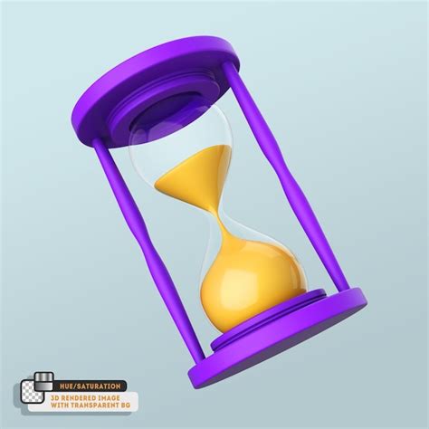 흰색 배경에 고립 된 모래 시계 3d 아이콘 그림 프리미엄 Psd 파일
