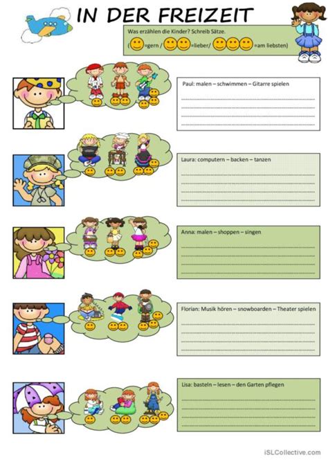740 Freizeit Deutsch DAF Arbeitsblätter pdf doc