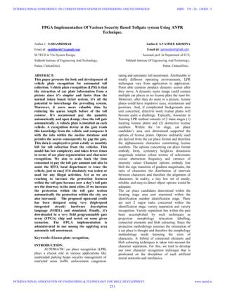 Iaetsd Fpga Implementation Of Various Security Based Tollgate System