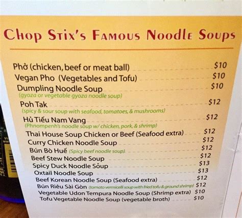 Menu At Chopstix Cafe Gainesville