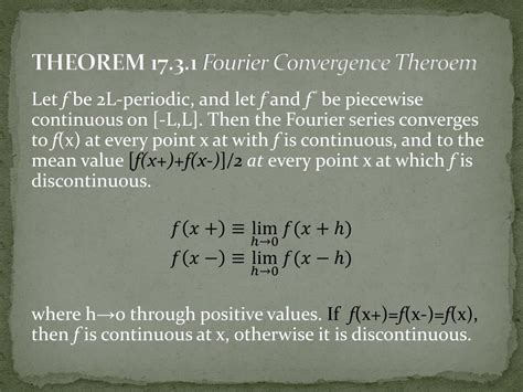 Ppt Fourier Series Fourier Integral Fourier Transform Powerpoint