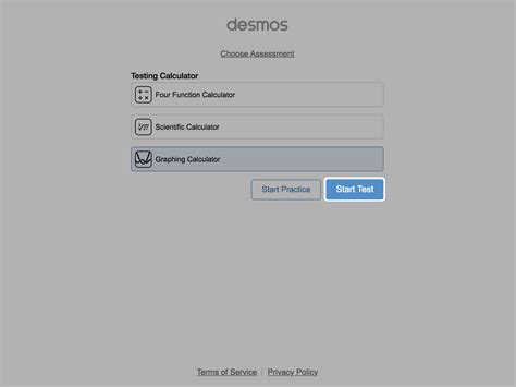 Desmos Test Mode