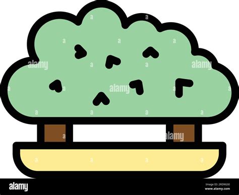 Tree Trimming Icon Outline Vector Plant Trim Arborist Garden Color Flat Stock Vector Image