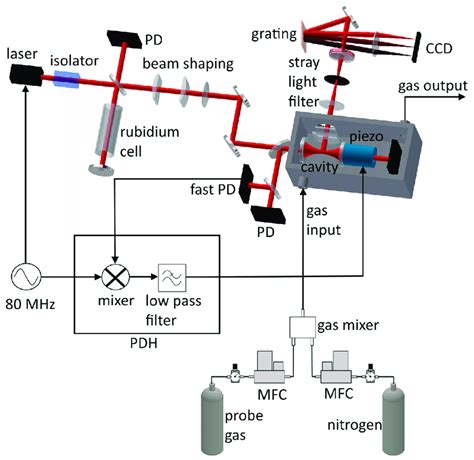 Schematic Drawing Of The Cavity Enhanced Raman Spectroscopy Setup An