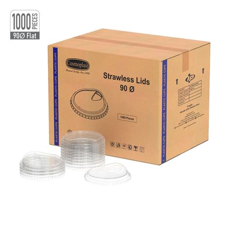 Cosmoplast Wholesale Strawless Lids Clear 90 Mm For Plastic Cups